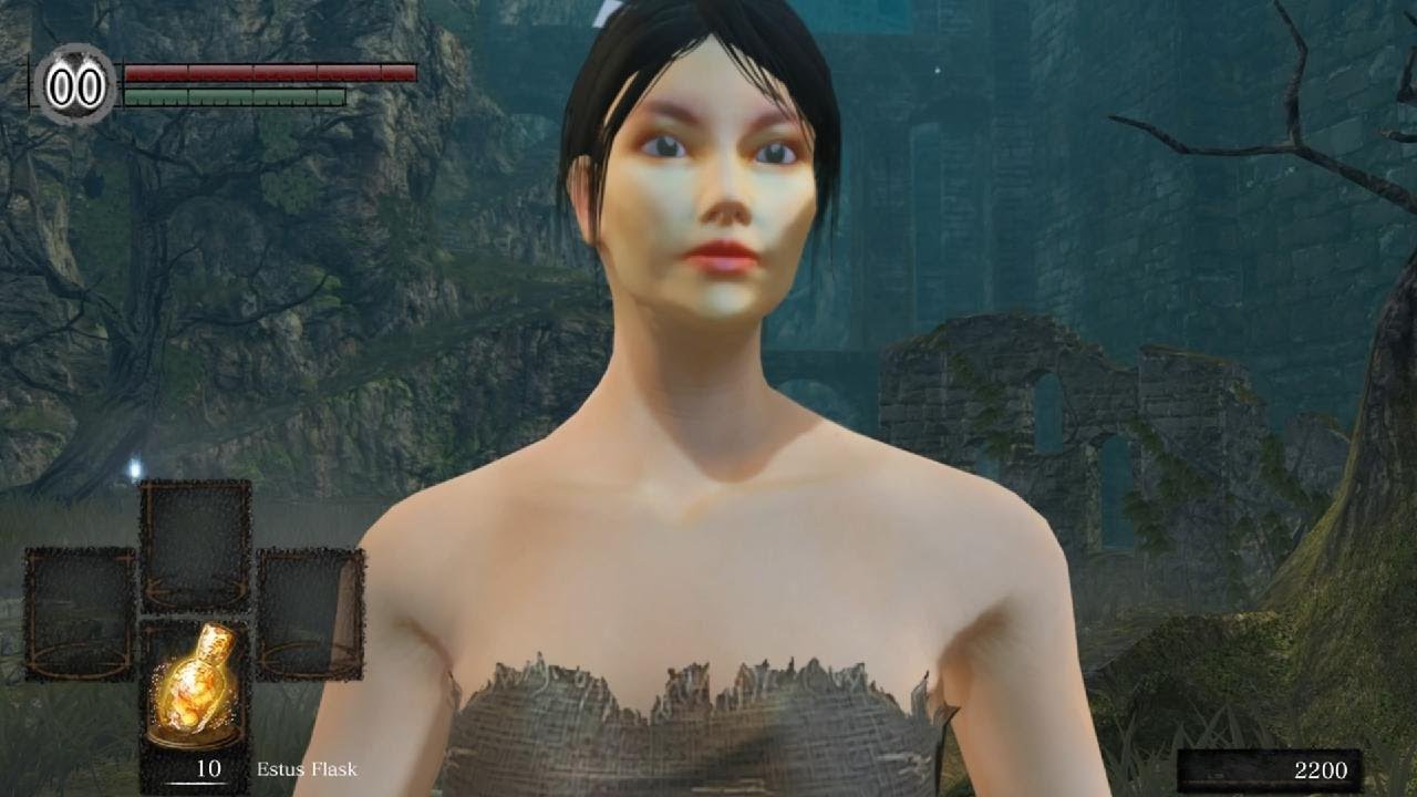 DARK SOULS Beautiful Dark Hair Female Character Creation - YouTube