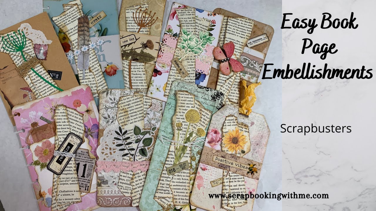 EASY BOOK PAGE JOURNAL EMBELLISHMENTS ~ INSPIRED BY NATASHA - YouTube