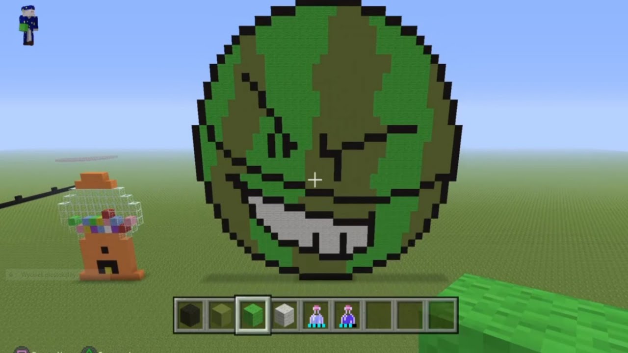 Minecraft Pixel Art Tutorial: Watermelon Electrode Pokemon part 3 - YouTube