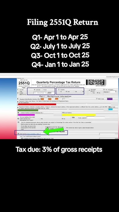 File 2551Q (Percentage Tax Return) using eBIRForms - YouTube