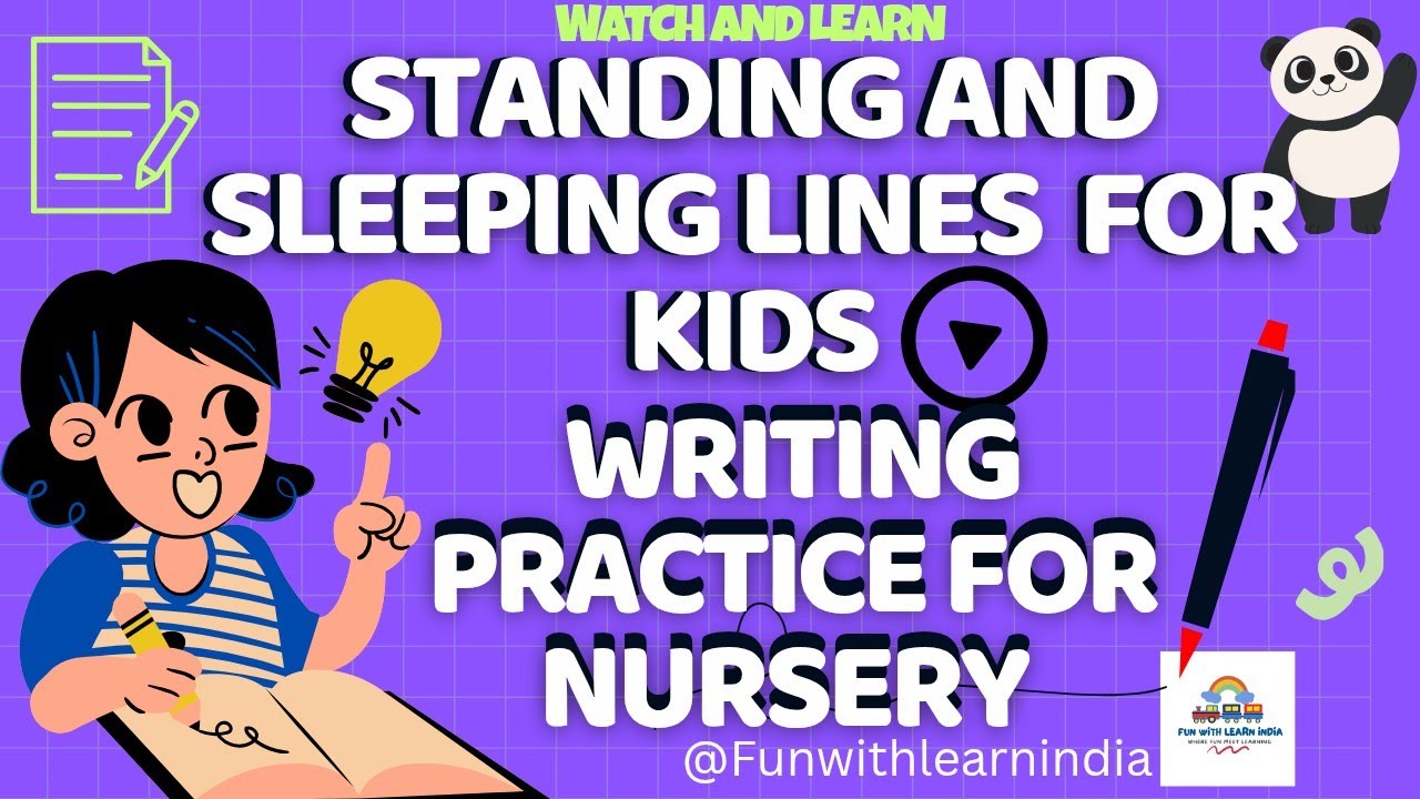 Writing Lines Rhyme for Kids | Standing & Sleeping Lines Song | Learn ...