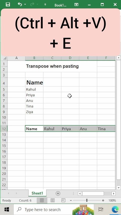 Transpose Data Excel Tricks Tipsandtricks Shorts Trendingshorts Youtube