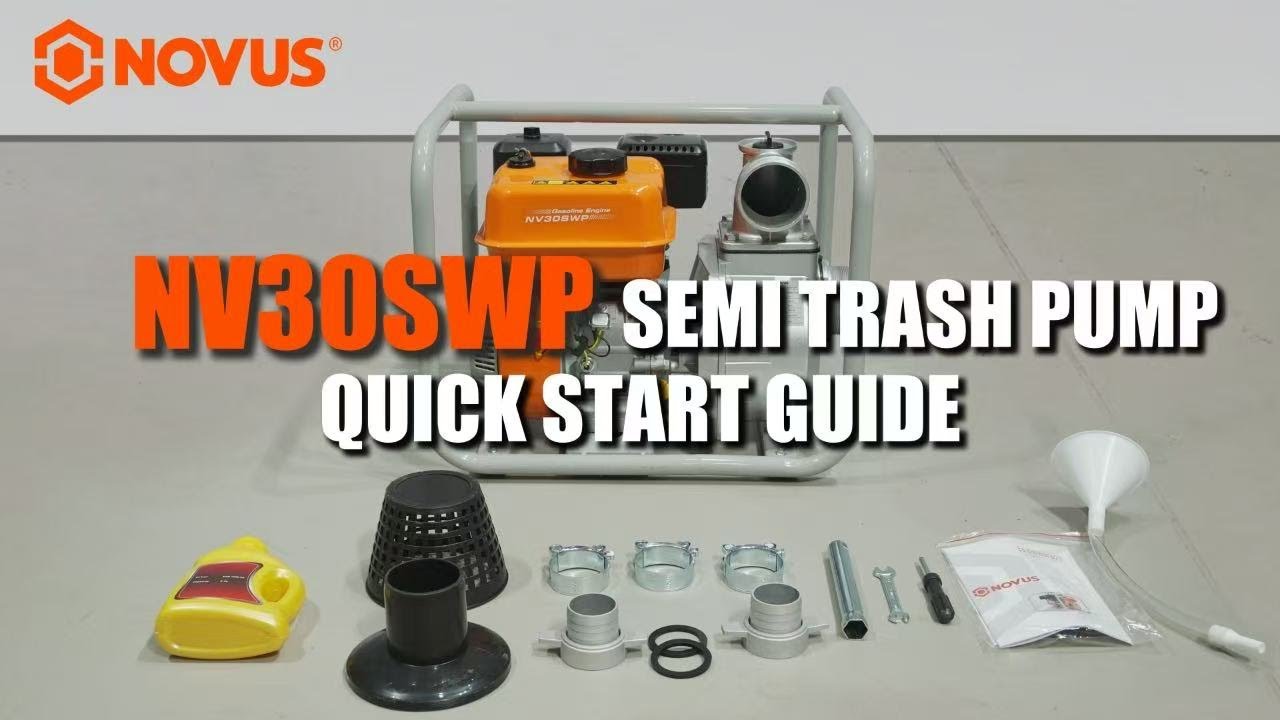 NOVUS Gas Powered 3'' Semi Trash Water Pump | Quick Start Guide - YouTube
