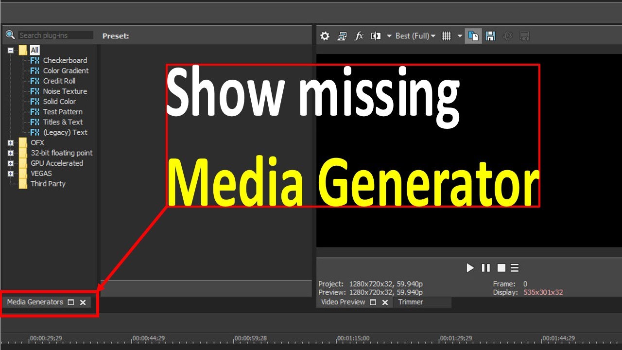 How to show missing Media Generator - YouTube
