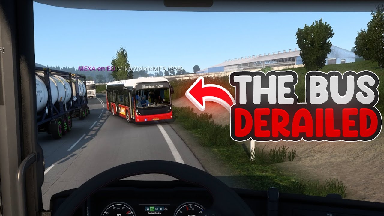 NOOBS on the road #25 - The bus derailed | Funny moments - ETS2 Multiplayer - YouTube