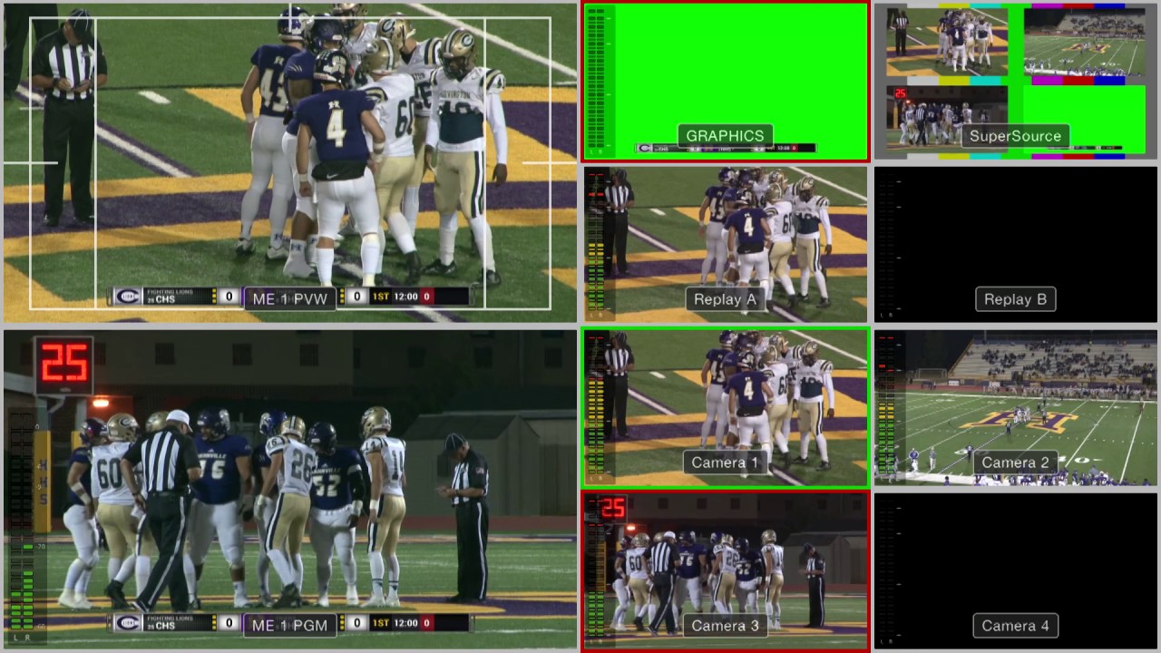 ATEM Multiviewer - Football Three Camera Production 11NOV16 - YouTube
