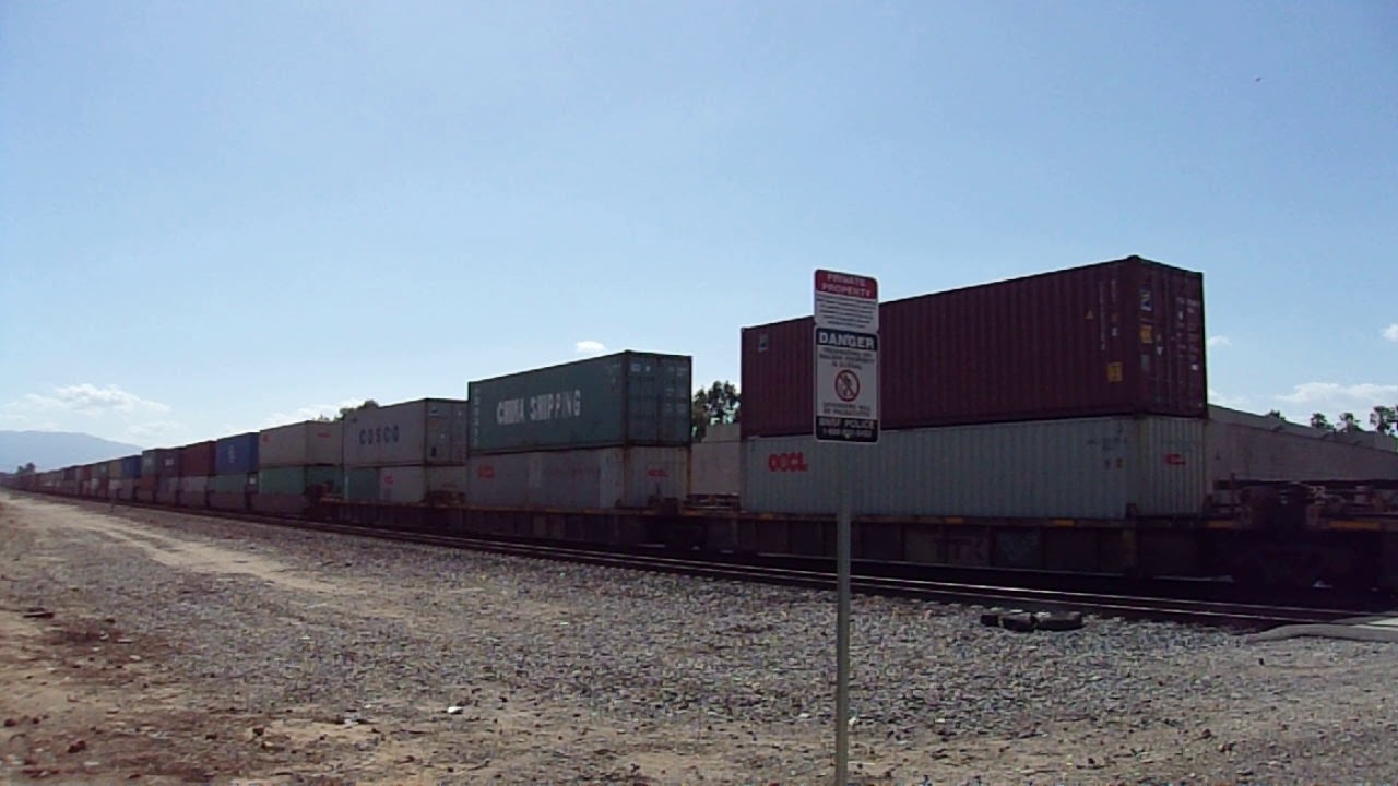 BNSF 4037 Eastbound Double Stack Intermodal Train (W/ DPU'S) - Riverside, CA USA 6/7/2020 - YouTube