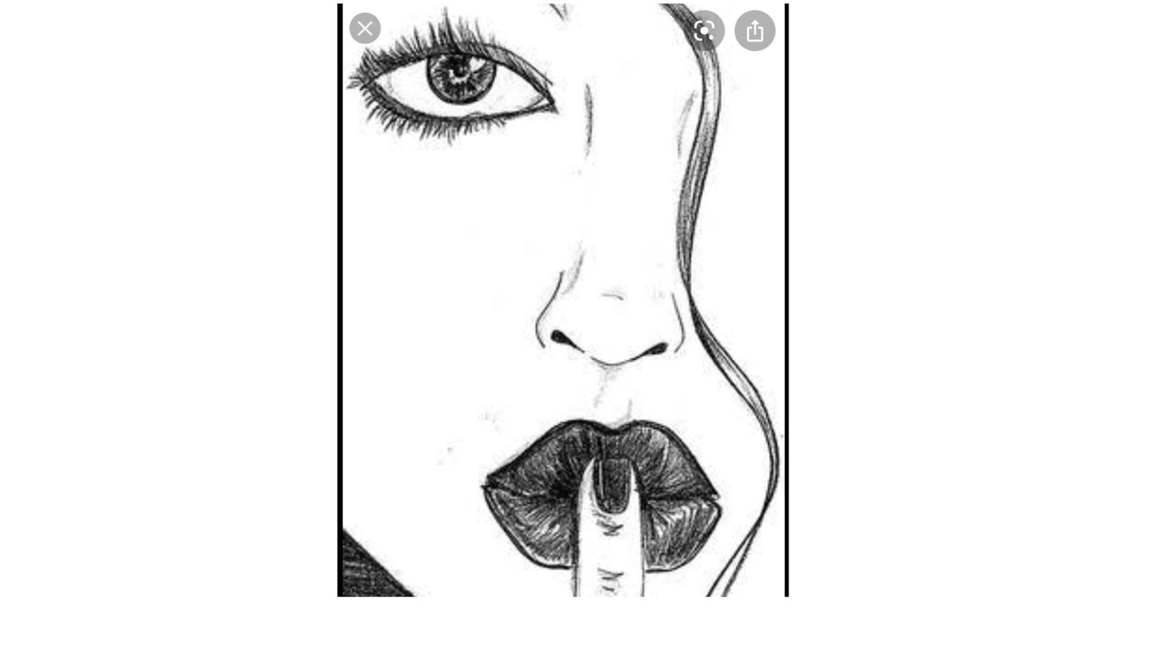 Drawing tutorial | girl | finger on lips 👄 | pencil art | let’s draw it ...