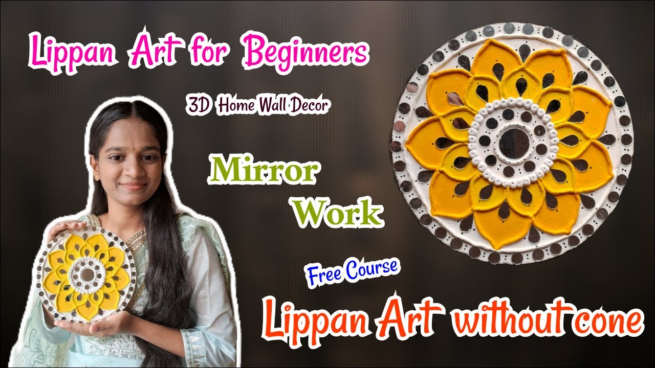 Lippan Art/ Step by Step Tutorial for beginners/Lippan Art with Mirror ...