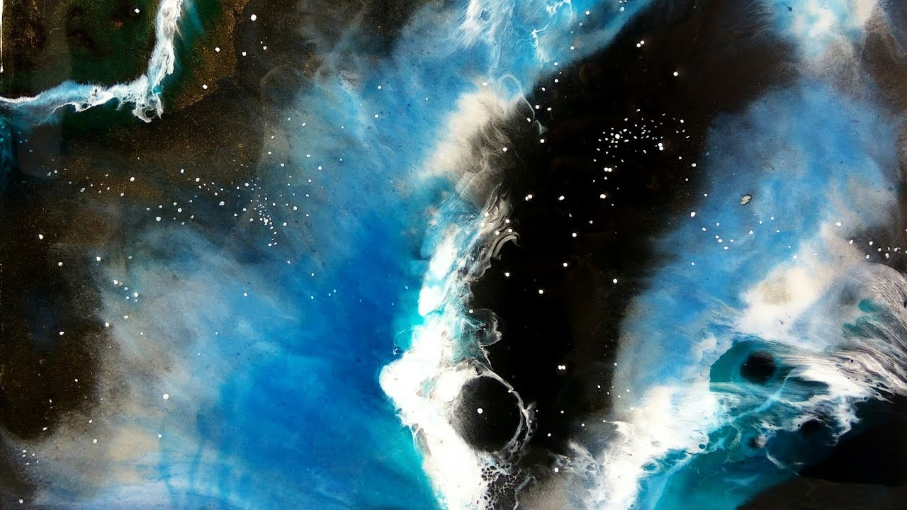 Nebula - Galaxy art by epoxy resin on canvas - YouTube