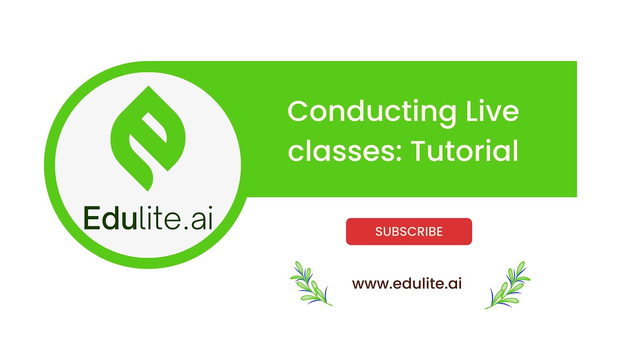 How to conduct Live Classes |Tutorial | Edulite.ai - YouTube