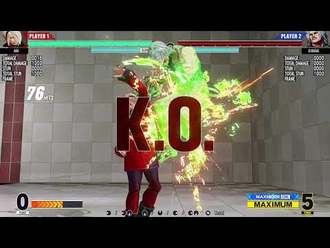 [UPDATED] KOF XV Ash Crimson Stun TOD 100% Corner Combo (12 Heavy Ventose Total, off c.A) - YouTube