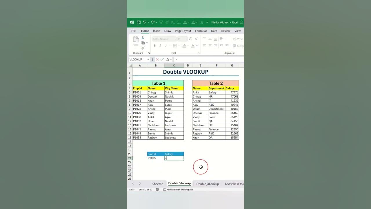 🔥 Double Vlookup formula in excel - YouTube