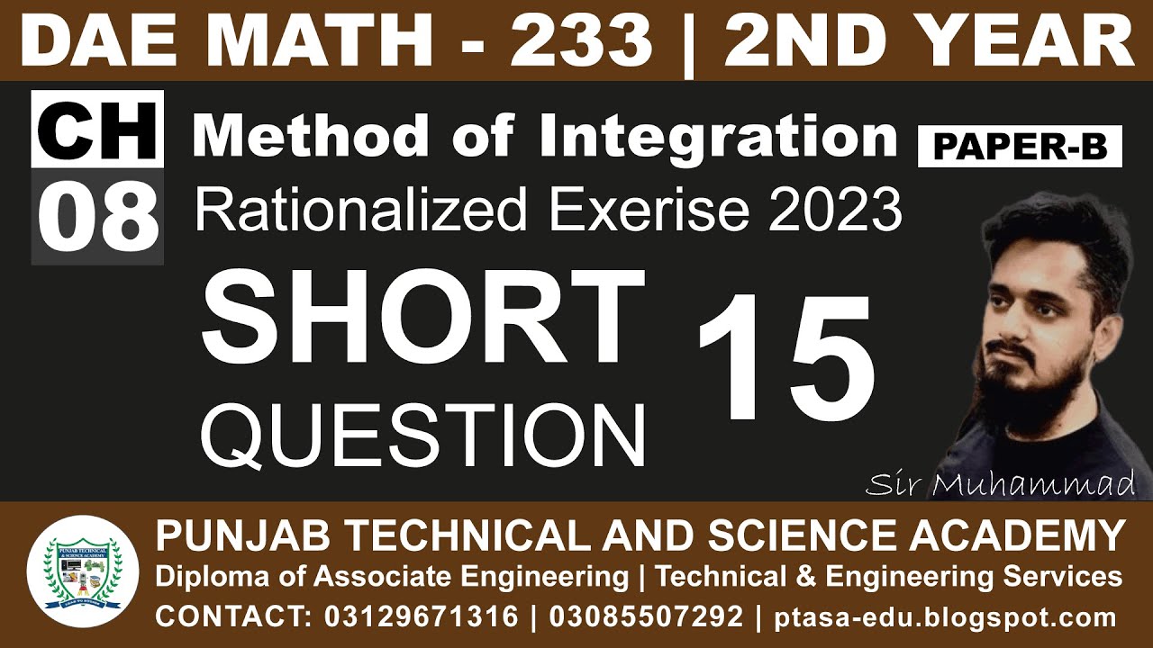 DAE MATH 233 Chapter 8 Short Question 15 | Applied Mathematics - YouTube