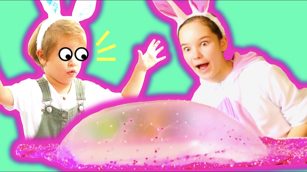 BIG SLIME with BUNNY | Huge pink slime with Bunny | Almir and Eva make ...