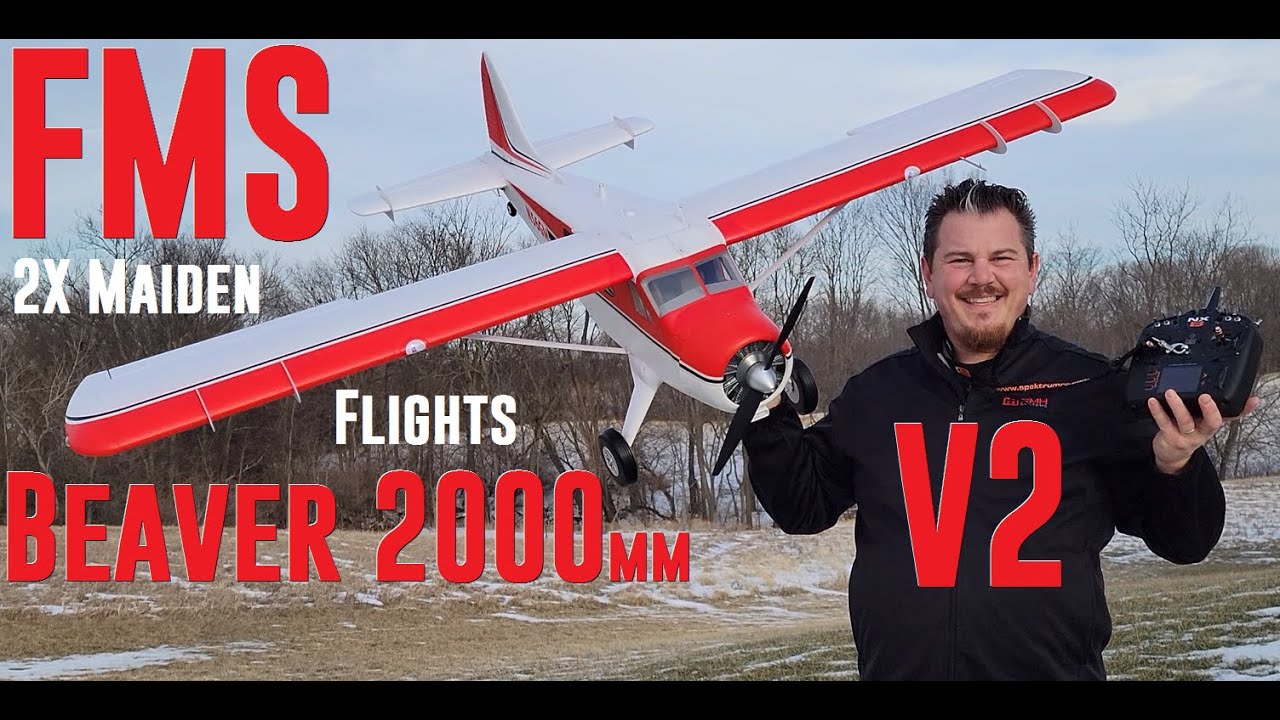 FMS - Beaver V2 - 2m - Dual Maiden Flights - YouTube