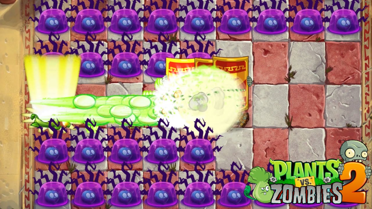 Pvz 2 - 20 Plants Max Level & Plant Food Vs 3 Roman Shield Zombie Level ...