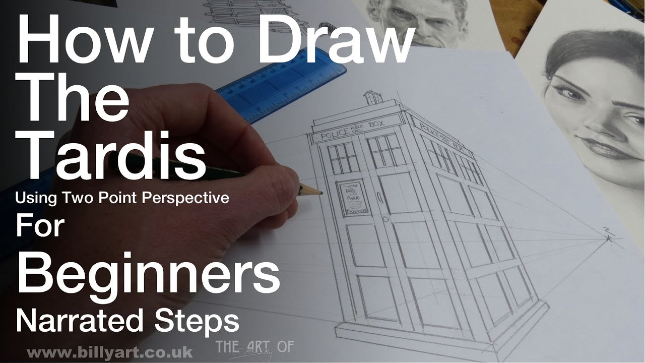 How To Draw the Tardis using Two Point Perspective for Beginners - YouTube