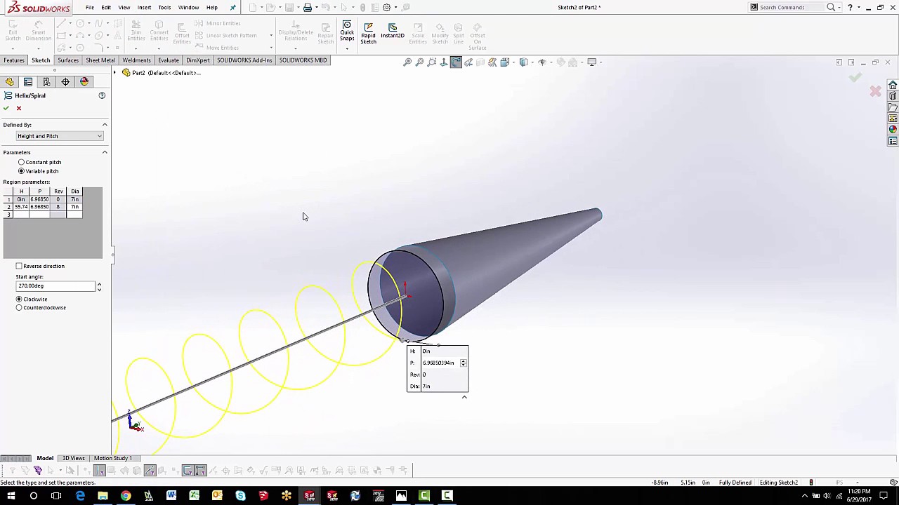 SOLIDWORKS - Conical Log Spiral Antenna - YouTube
