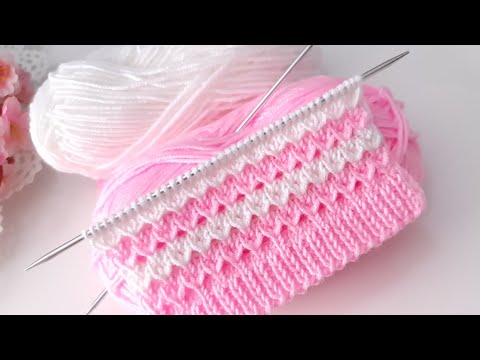 İki renkli kolay yelek hırka örgü modeli / two color knitting crochet