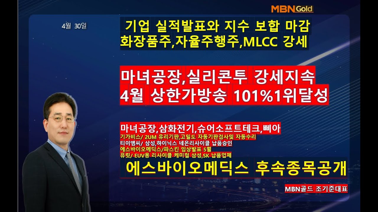Mbn골드 조기준 Mbn골드 조기준 기업 실적발표와 지수 보함권마감4월 상한가방송 1011위달성 Youtube
