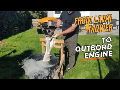 my homemade outboard motor from a lawn mower - YouTube