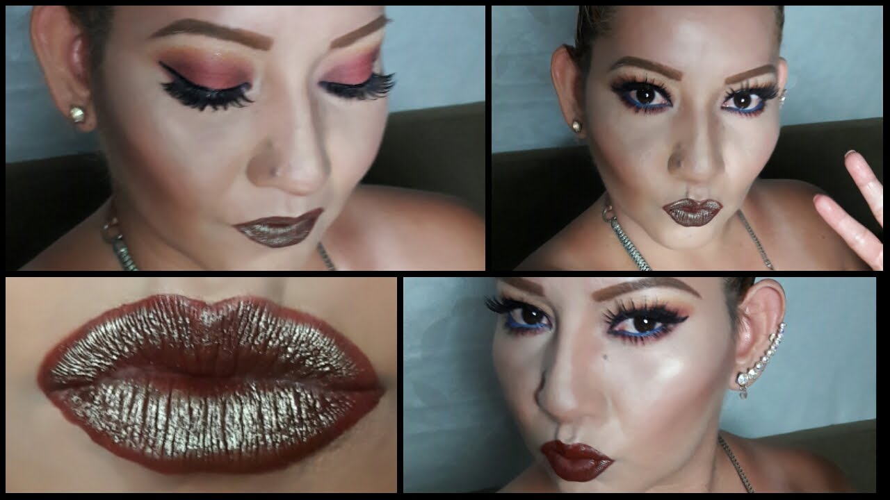 MAQUILLAJE FACIL LABIOS CAFES MATE Y METALICOS - YouTube