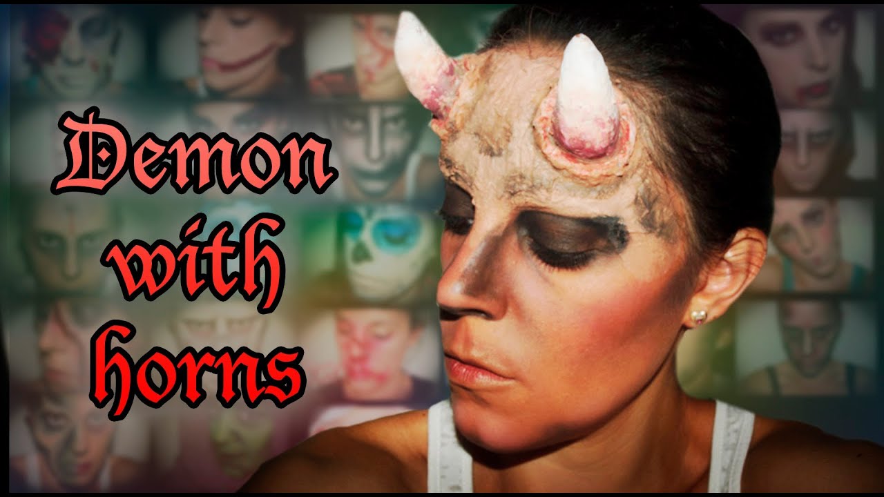 Halloween FX Makeup Demon horns | Silvia Quiros - YouTube