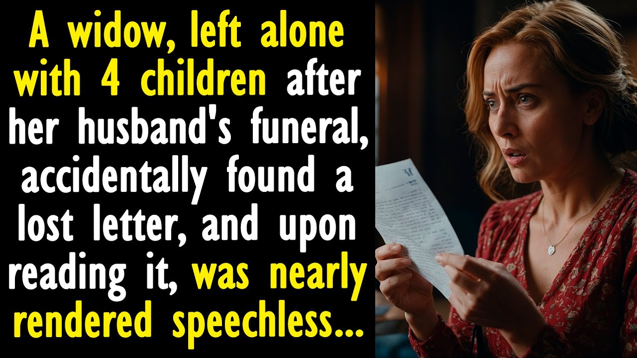 A woman, left alone with 4 children, accidentally found a lost letter, and upon reading it ...