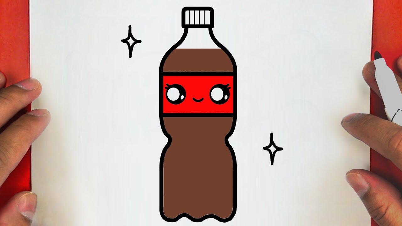 COMMENT DESSINER UNE MIGNONNE BOUTEILLE DE COCA COLA, ÉTAPE PAR ÉTAPE ...