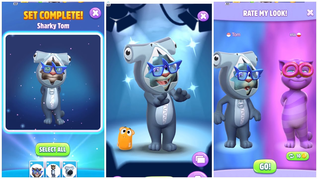 my talking tom becomes a shark | my talking tom 2 | level 22 - YouTube