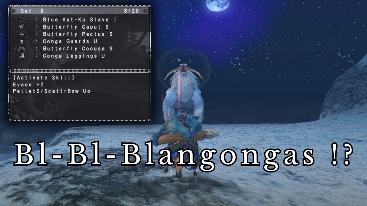 MHFU | "Key Quest ★8" Multiple Blangonga Elemental Scatter/Spread Bow ...