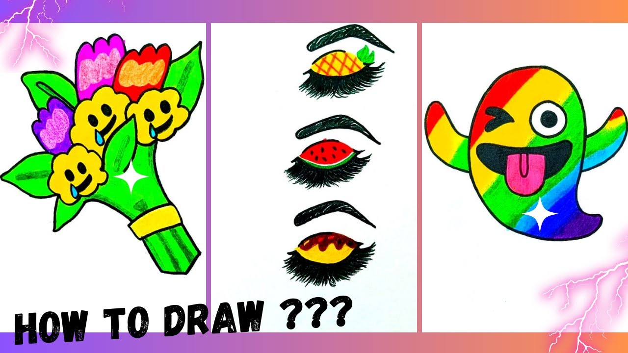 How to Draw cute emojis #drawing #emoji #emojichallenge - YouTube
