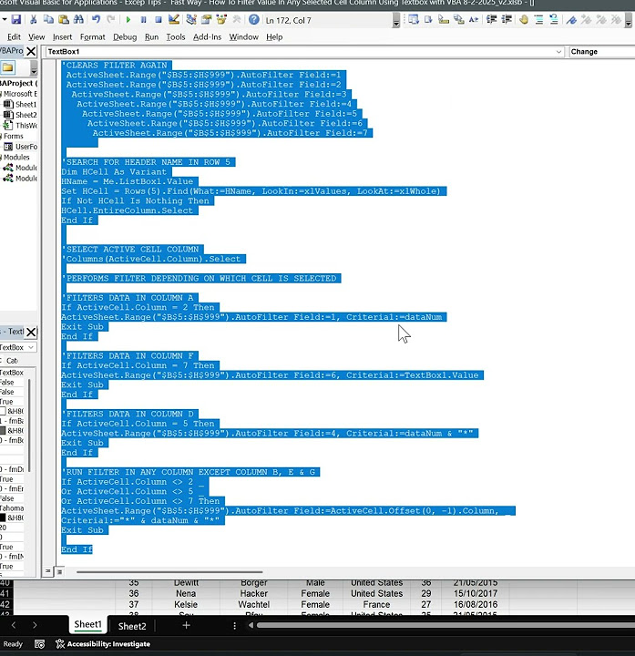 Excel Tips - How To - Dynamic Data Filters Using Textbox and Listbox on Userform with VBA - YouTube