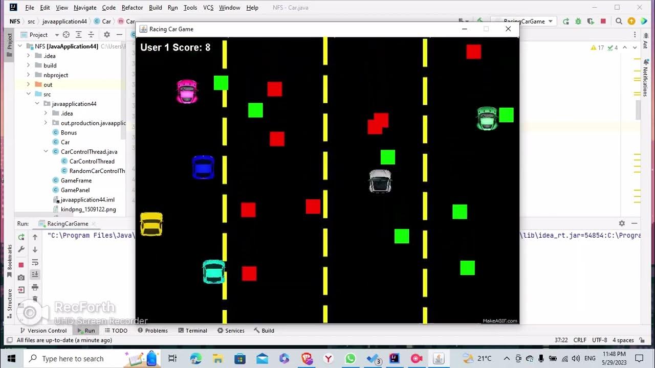 Car racing project (Concurrent Programming ) - YouTube