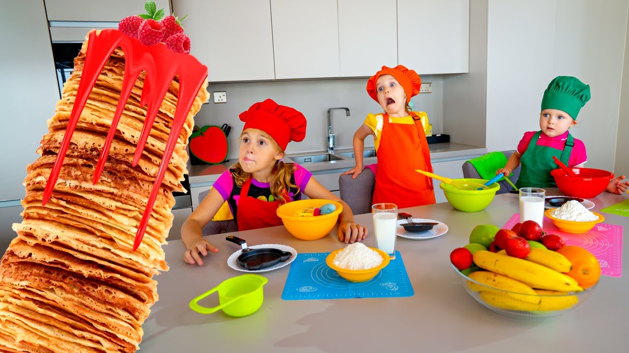 Five Kids Let's Make Yummy Pancakes | Snack Song + more Children's ...