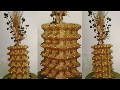 DIY Elegant Flower Vase from Egg Tray | Ide kreatif vas bunga dari ...