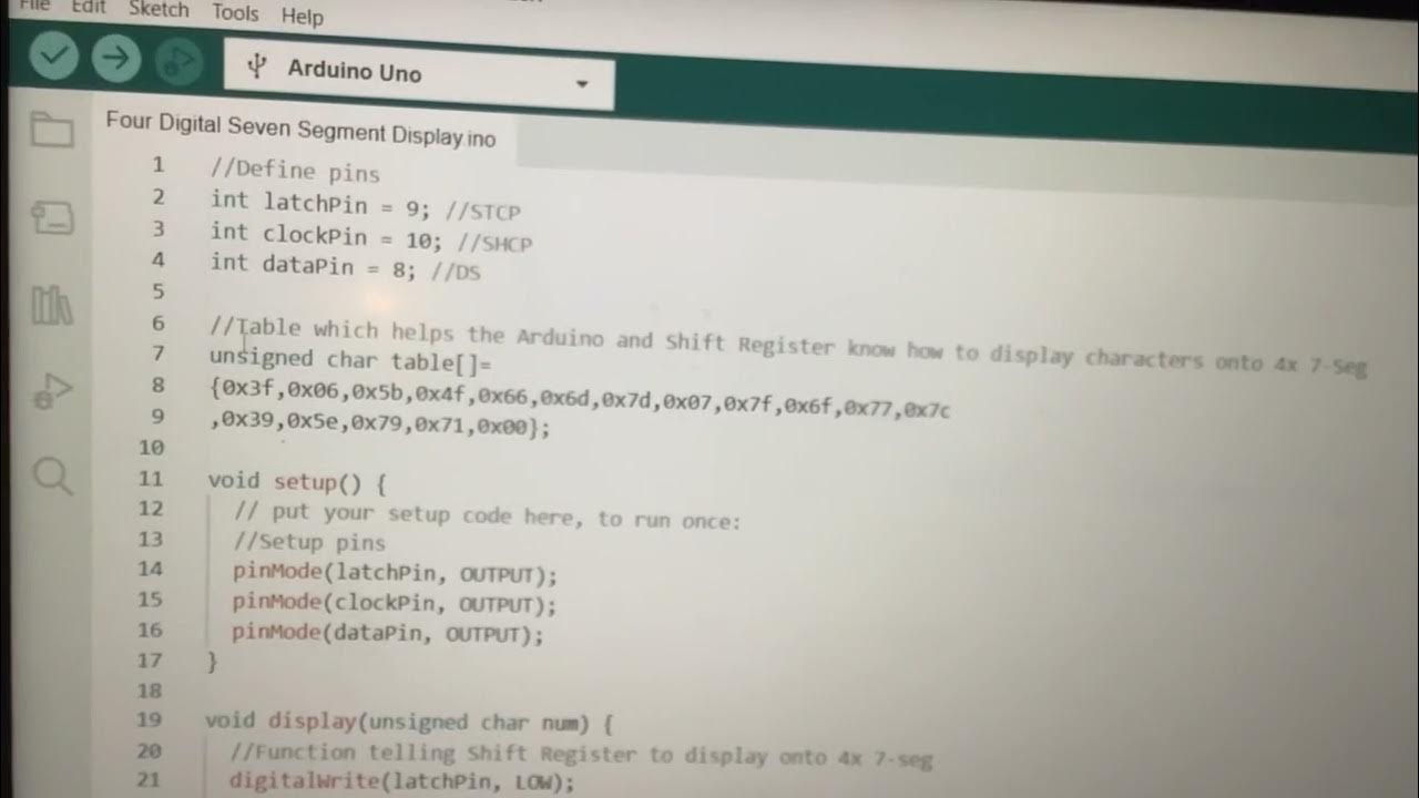 Elegoo UNO R3 Super Starter Kit Lesson 20 Four Seven Segment Digital ...