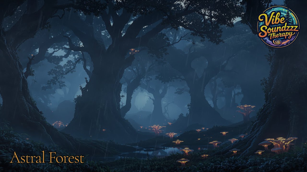 Astral Forest | Relaxing Ambient Music with Rain & Night Insects ...