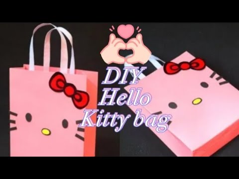 How to make paper Bag/DIY Hello Kitty paper bag 🎒/DIY paper bag for ...