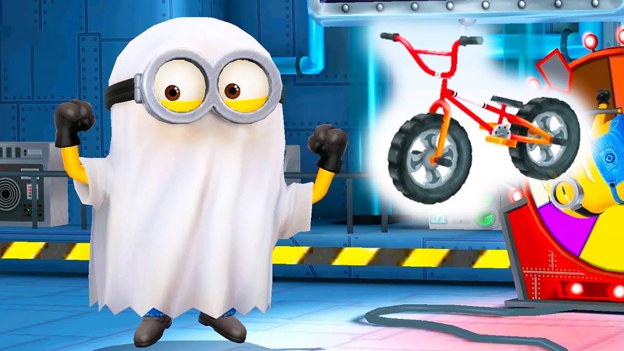 Ghost Minion and BMX Bike Prop in Despicable Me Minion rush Old version ...