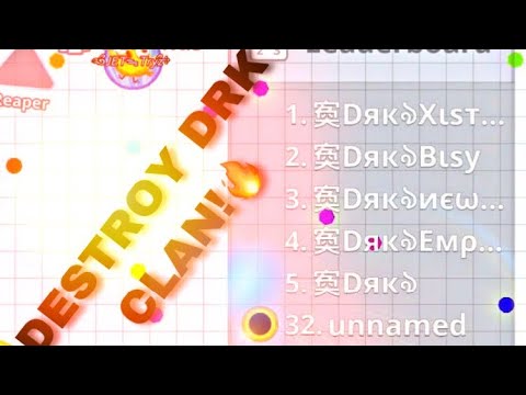 AGAR.IO MOBILE - DESTROY [DRK] CLAN PART 1!🔥