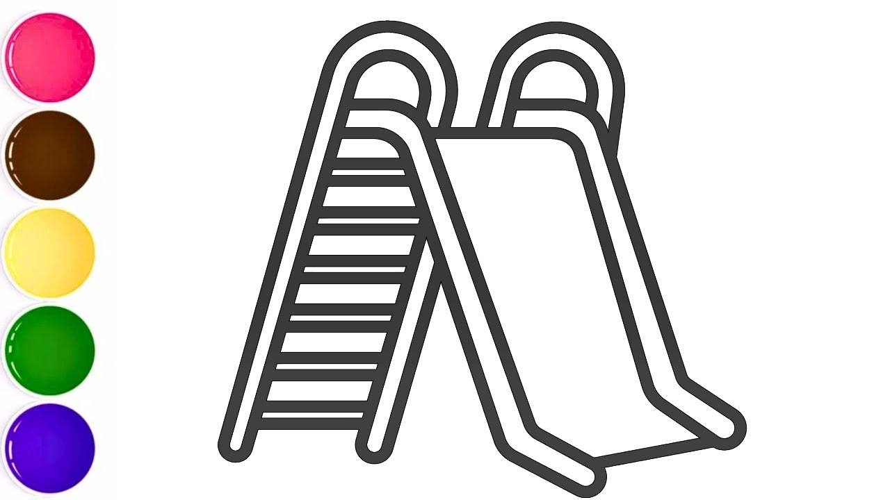 How to draw a playground slide | How to draw slide for kids | Slide ...