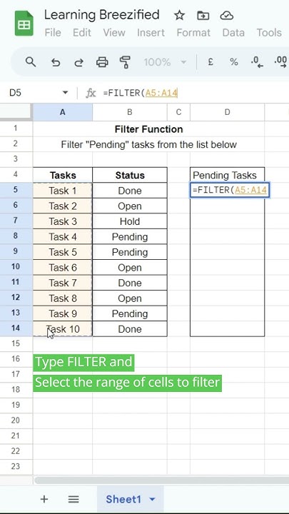 How to use Filter Function in Google Sheets #googlesheets #filter #google #shorts #shortsfeed ...