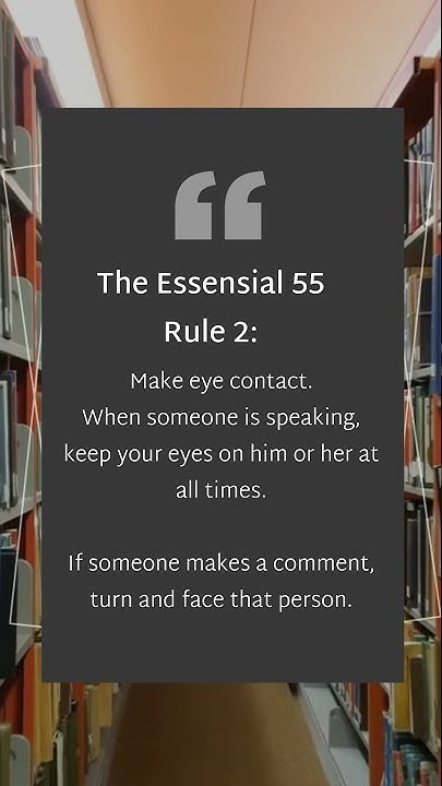 The Essential 55 by Ron Clark - Rule 2 - YouTube