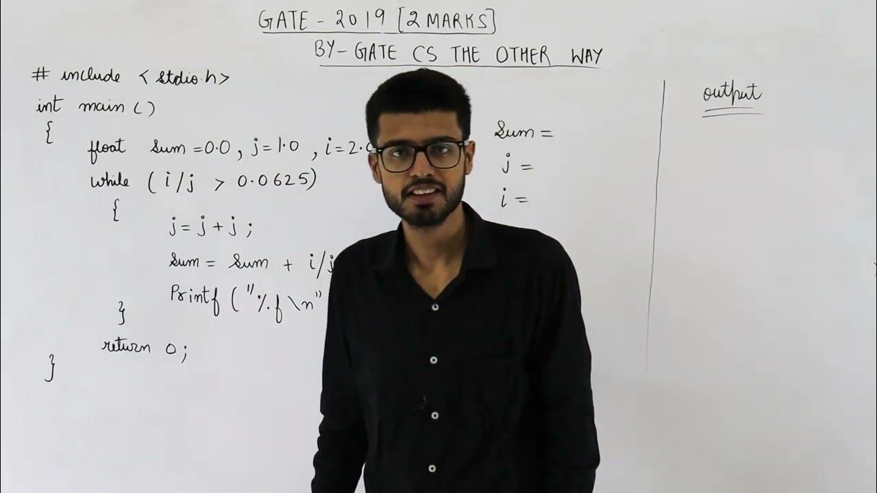 Gate 2019 pyq C Programming | Consider the following C program: main() {float sum= 0.0, j=1.0, i ...