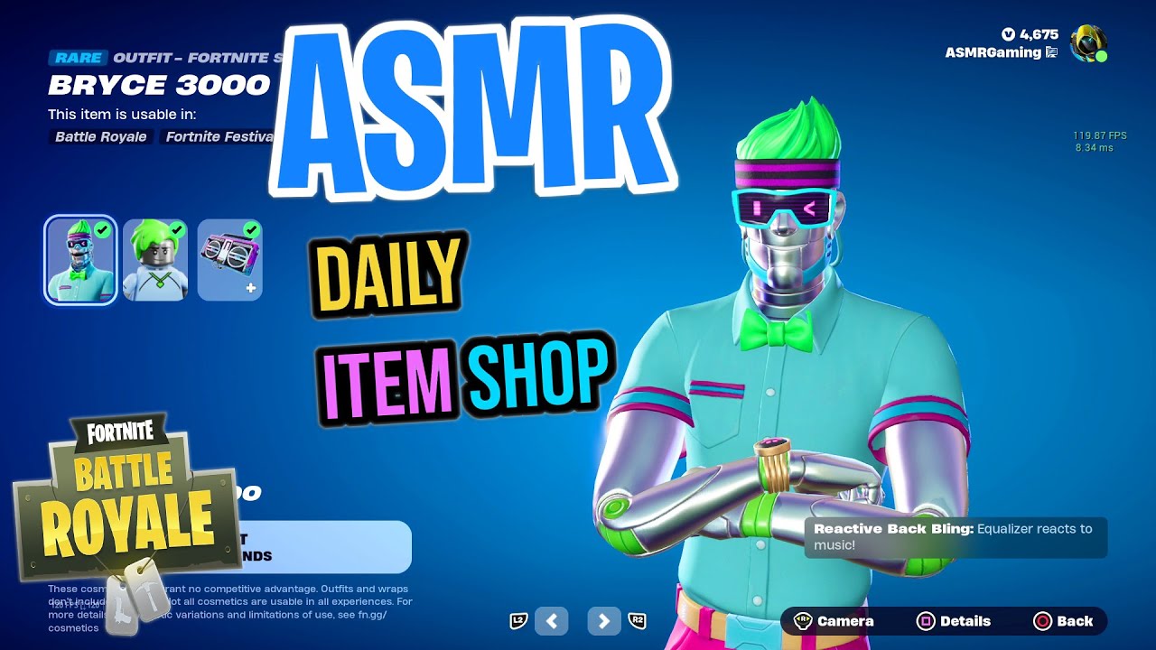 ASMR Fortnite Bryce 3000 Skin Is Back! Daily Item Shop 🎮🎧 Relaxing ...