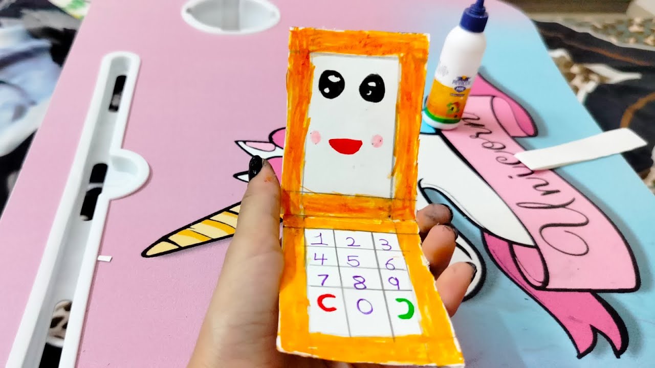 how to make paper cell phone #kavya crafts# - YouTube