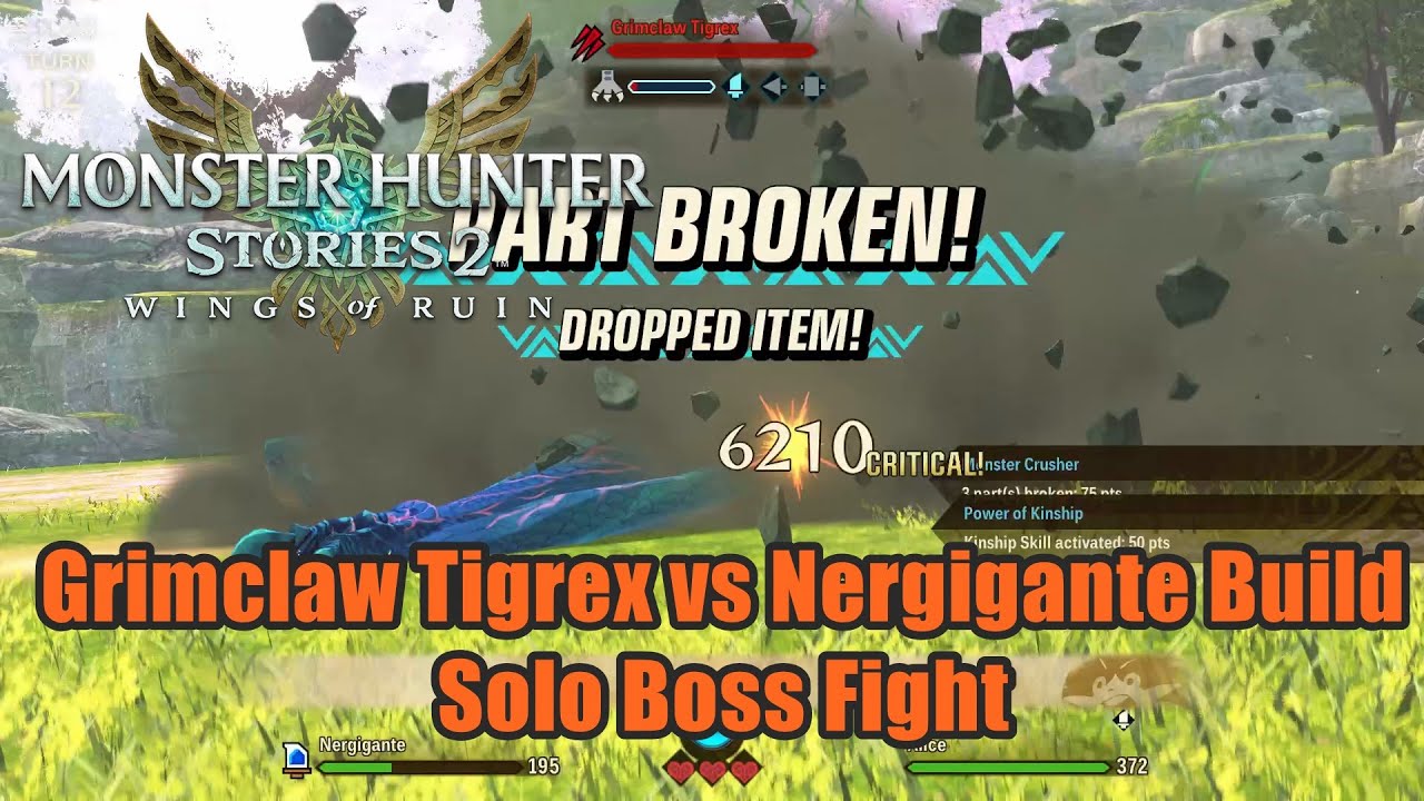 Monster Hunter Stories 2 Grimclaw Tigrex vs Nergigante Build Solo Boss ...