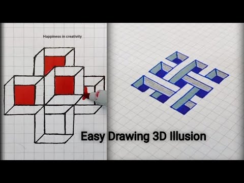 How to Draw 3D Optical Illusion | Step by step 3d Drawing Tutorial ...